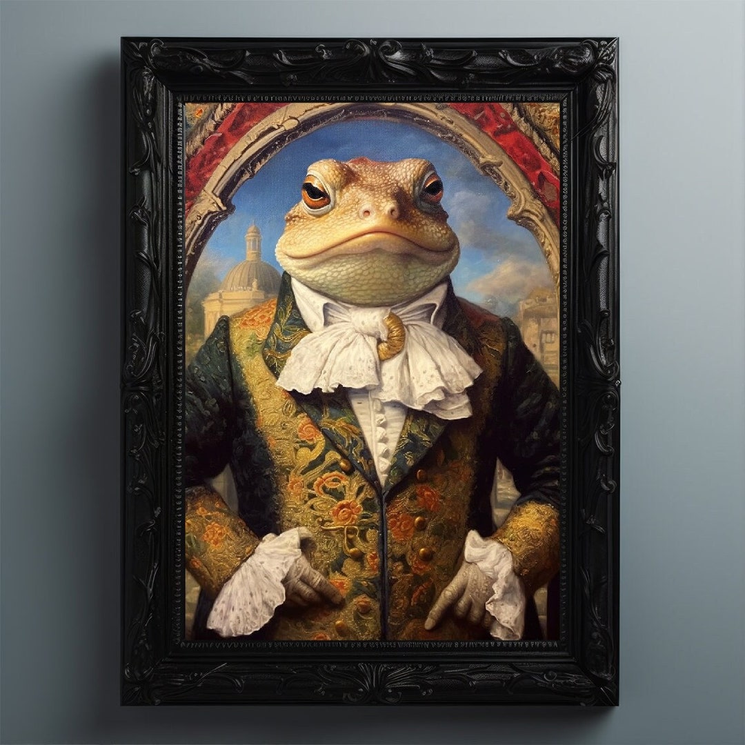 Victorian Regal Toad Gothic Royal Giclee Print, Vintage Painting Wall ...