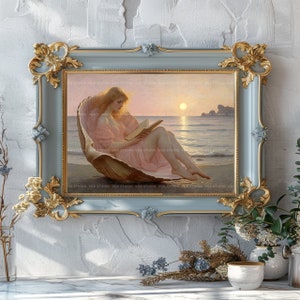 Aphrodite Reading Book Seashell Sea Greek Goddess of Love and Beauty ...