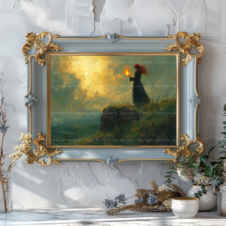 Brigid Celtic Goddess of Fire Spring Poetry Sacred Flame Mythology Wall ...
