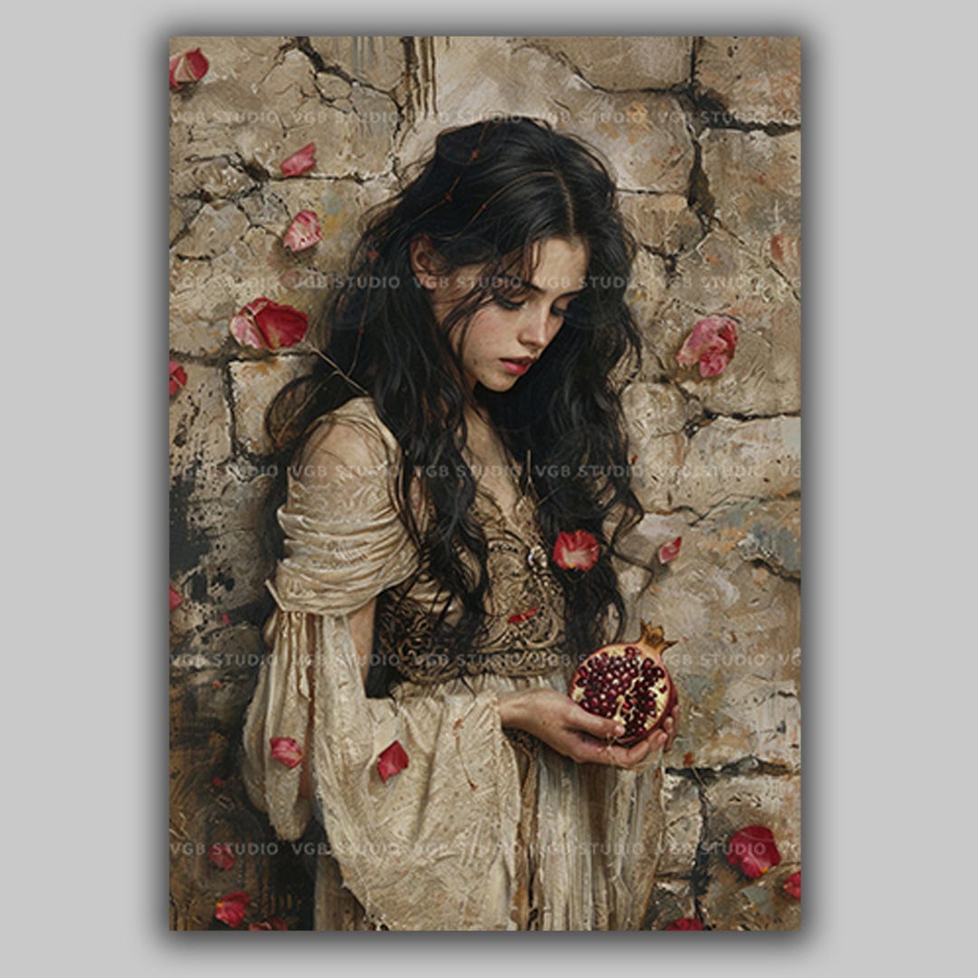 Persephone Art Print Greek Goddess Underworld Pomegranate Dark ...