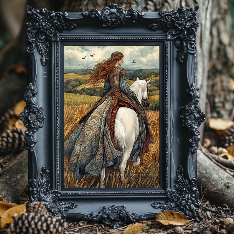 Rhiannon Wall Art Celtic Horse Goddess Print Welsh Mythology Fantasy ...
