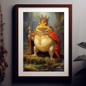 King Frog Royal Gothic Victorian Print, Renaissance Toad Portrait ...