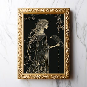 The Morrigan Art Nouveau Goddess Celtic Esoteric Altar Art, Pagan ...