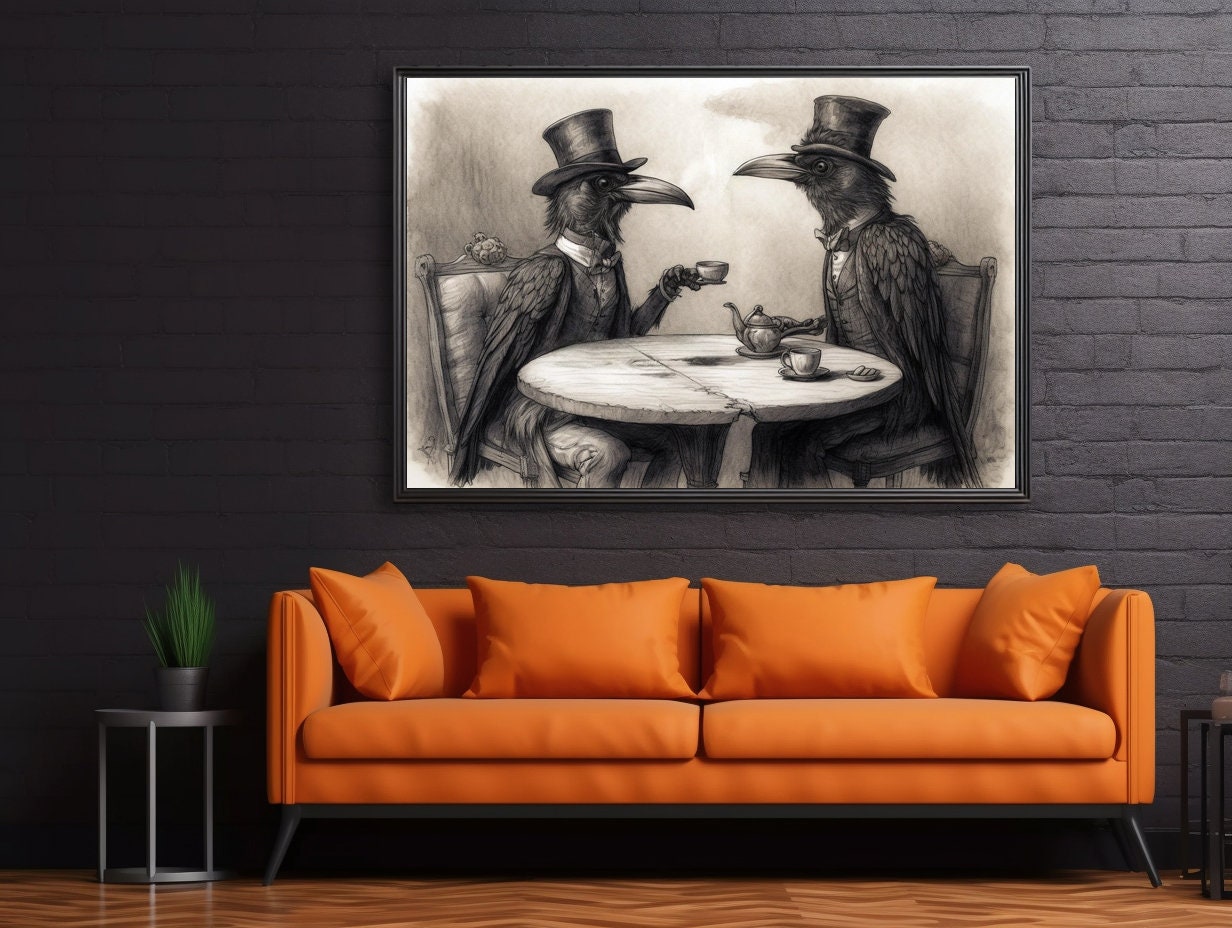 Gothic Raven Print Victorian Crow Poster Dark Academy Art - Etsy UK