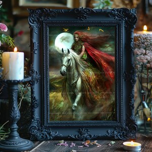 Rhiannon Art Print Celtic Goddess Horse Rider Welsh Myth Pagan Wall ...