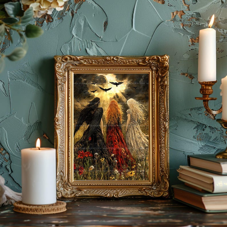 Morrigan Macha Nemain Babd Art Print Celtic Triple Goddess Decor Irish ...