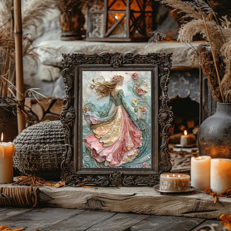 Aphrodite Goddess of Love and Beauty Art Print in Flowing Rose Gold ...
