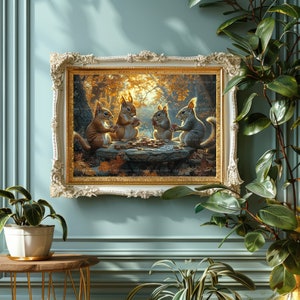 Squirrel Poker Art Print Funny Animal Playing Cards Autumn Woodland ...