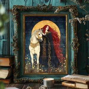 Epona Roman Pagan Goddess of Horses and Fertility Fine Art Print ...