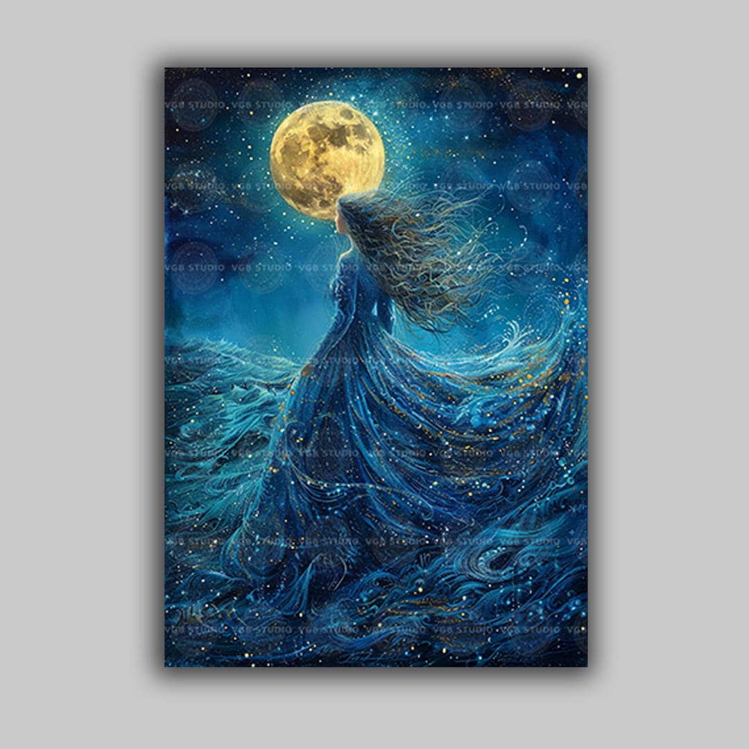 Selene Moon Greek Goddess, Luna Baroque Painting, Celestial Artwork ...