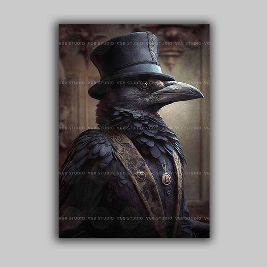 Gothic Crow, Gothic Raven, Art Poster Print, Baroque Poster, Giclee ...