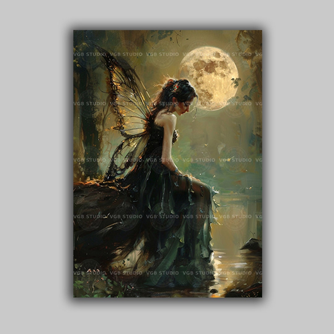 Gothic Fairy Dark Forest Full Moon Celtic Lore, Irish Myth Fantasy ...