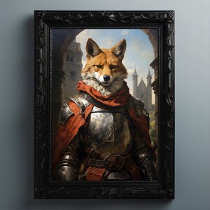Sir Red Fox Knight Giclee Artwork Vintage Painting Wall Art - Etsy