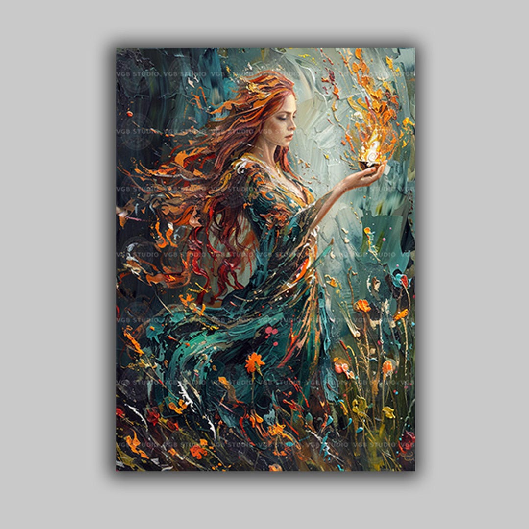 Brigid Celtic Pagan Goddess of Healing Print, Poetry Wisdom Deity Fine ...
