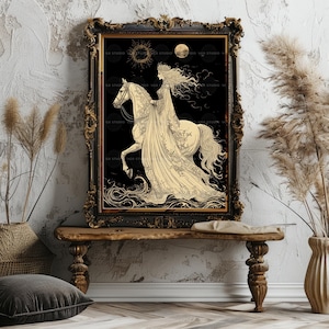 Epona Celtic Horse Goddess Art Print Equestrian Mythology Painting ...