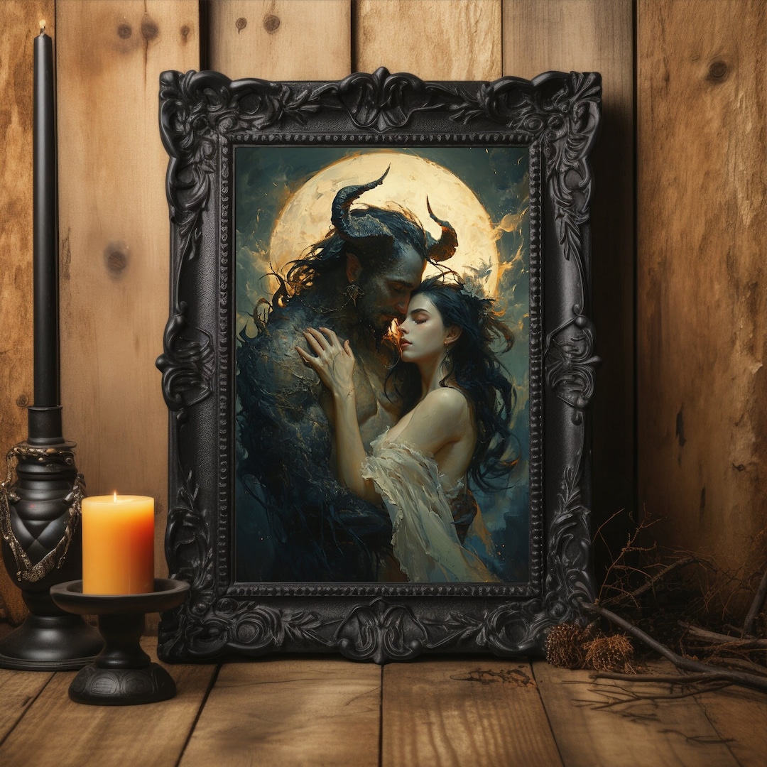 Victorian Woman Demon Love Story, Romantic Goth Poster, Forbidden Love ...