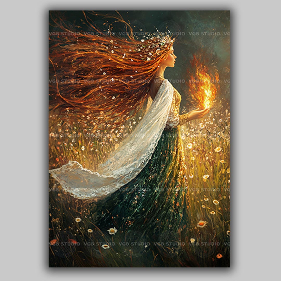 Brigid Celtic Goddess Art Print Irish Pagan Goddess of Fire Poetry ...