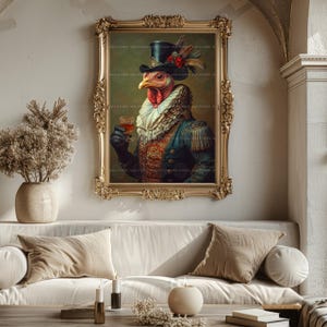 Turkey in Victorian Suit Art Print Whimsical Anthropomorphic Bird ...