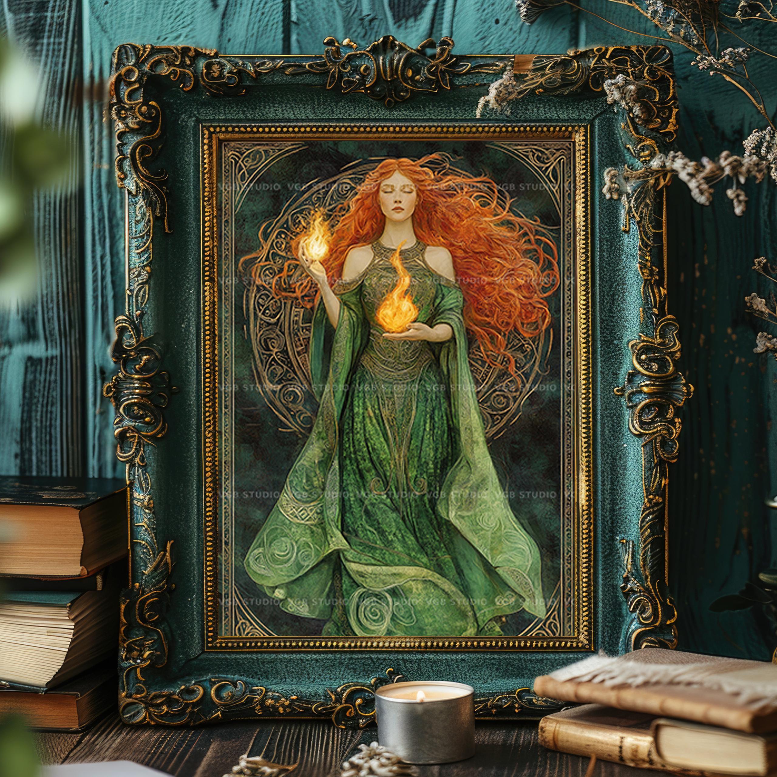 Brigid Triple Goddess Wall Art Irish Mythology Print Sacred Flame ...