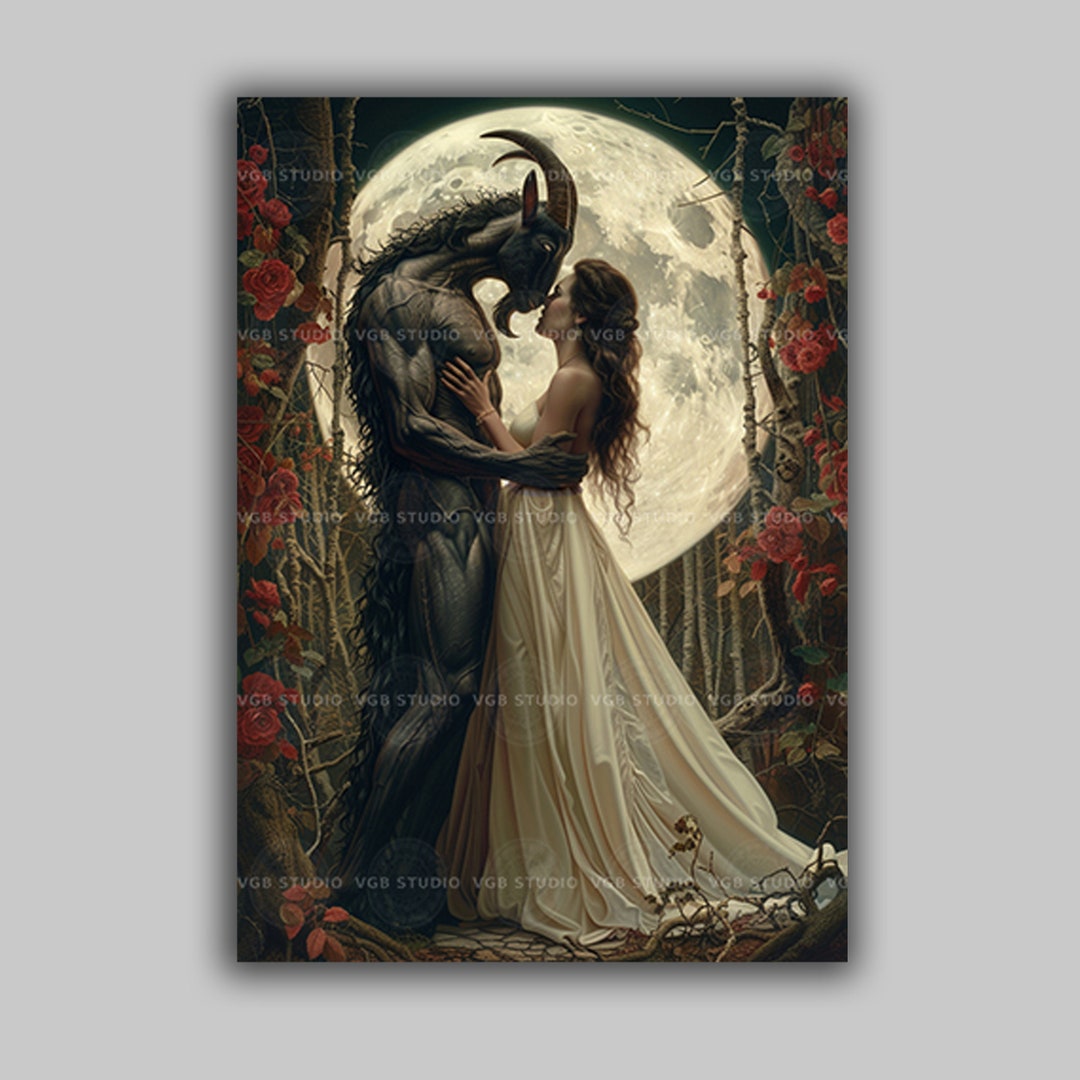 Baphomet Demon Victorian Woman Devil Love Gothic Romance Poster, Dark ...