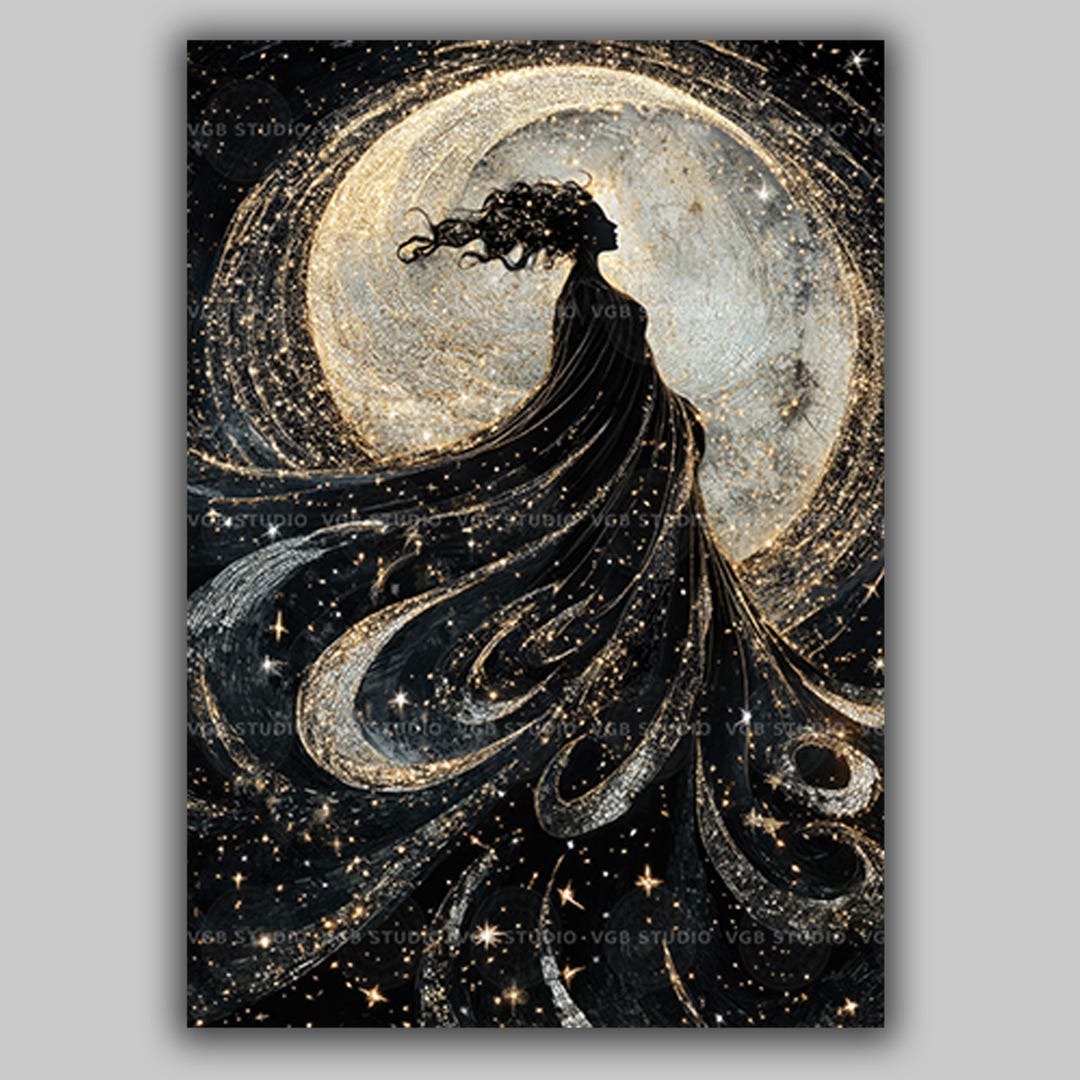 Nyx Goddess of Night Art Print Greek Mythology Decor Celestial Feminine ...