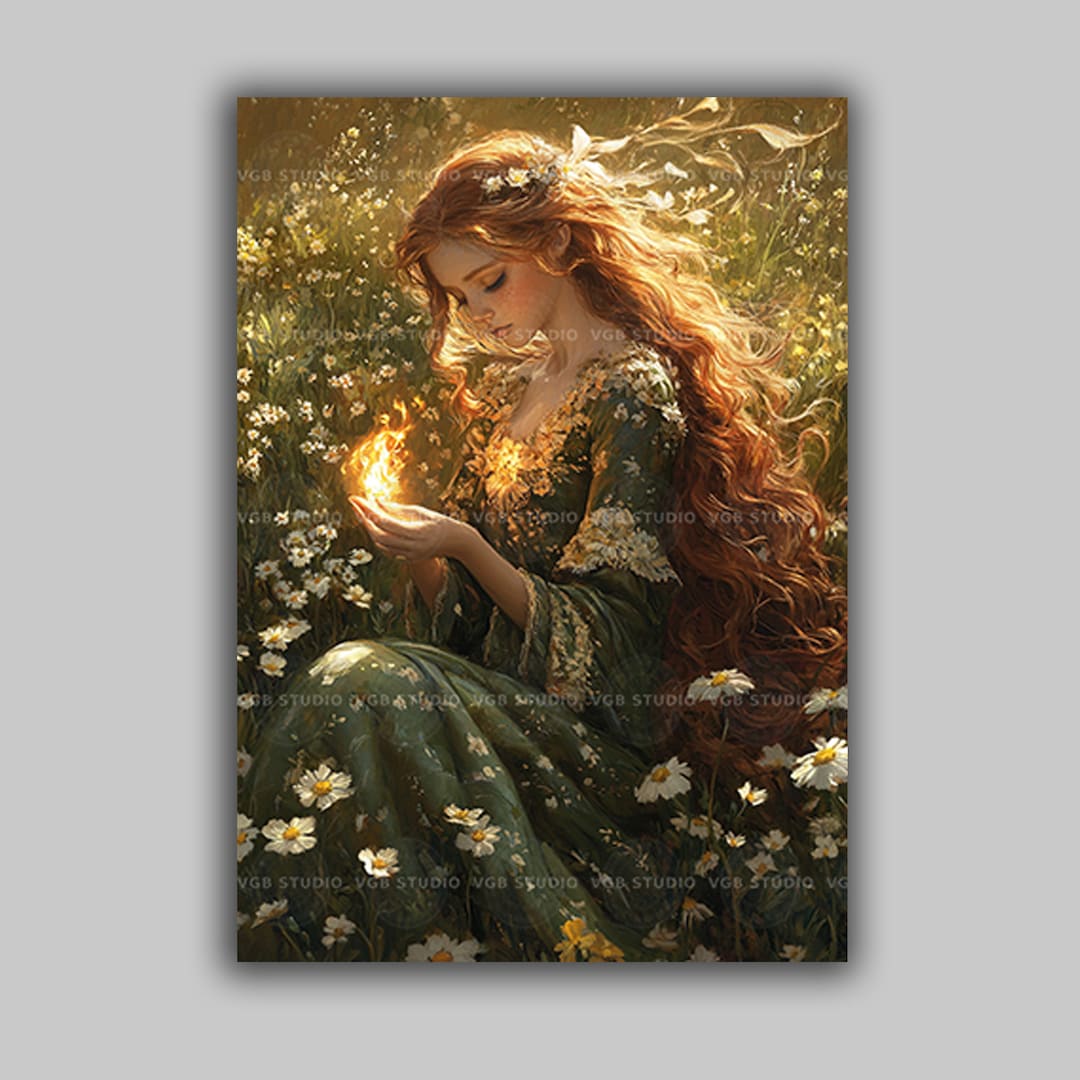 Brigid Goddess of Poetry Ethernal Flame Print, Celtic Wisdom Deity Fine ...