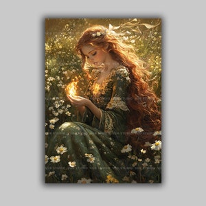 Brigid Goddess of Poetry Ethernal Flame Print, Celtic Wisdom Deity Fine ...