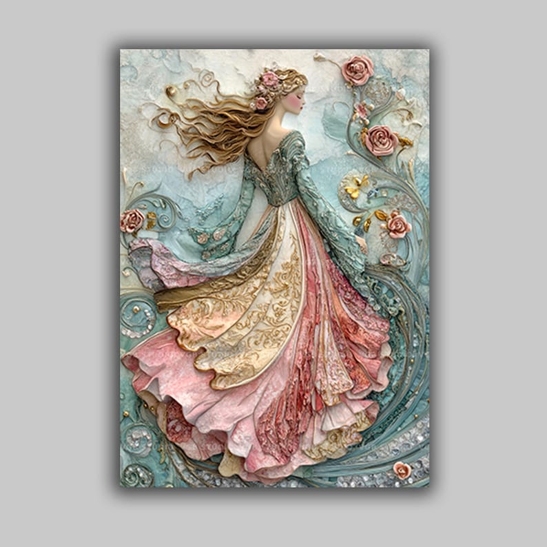 Aphrodite Goddess of Love and Beauty Art Print in Flowing Rose Gold ...