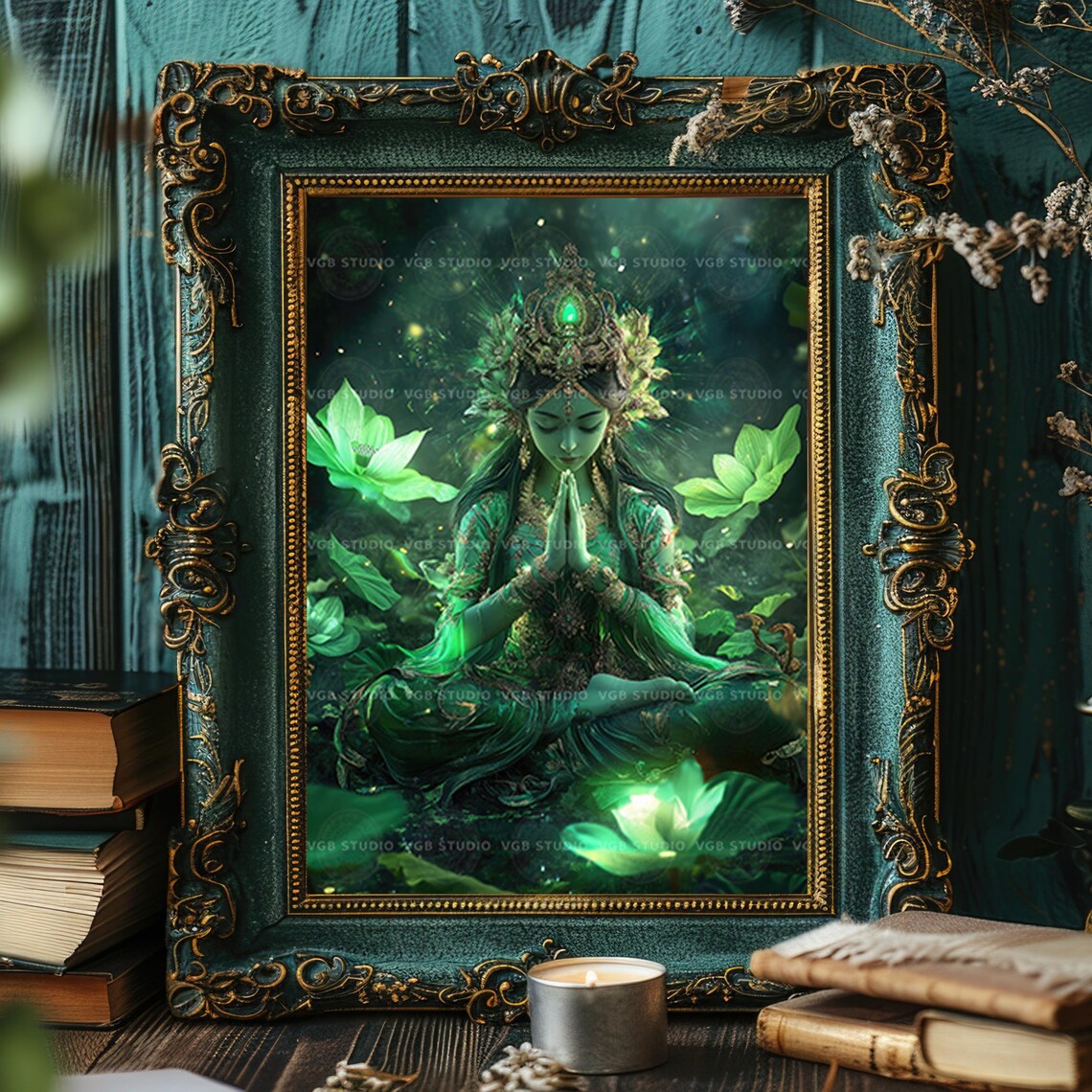 Green Tara Art Print, Goddess of Compassion and Swift Protection ...