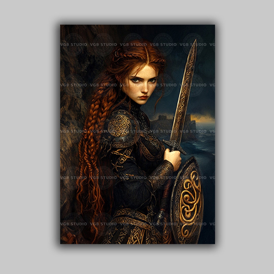 Scathach Celtic Warrior Goddess Art Print, Fierce Scottish Warrior ...