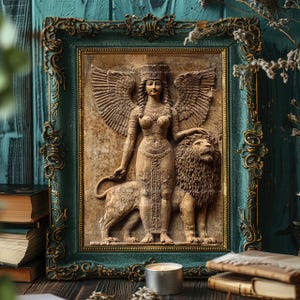 Ancient Ishtar Relief Mesopotamian Goddess of Love and War Art Print ...