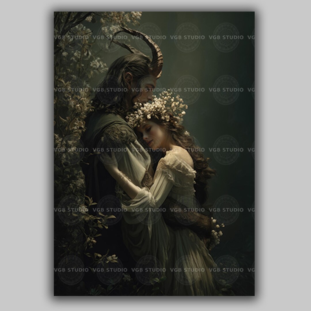 Beltane Art Print May Queen and Horned God Lovers Pagan Romance Wall ...
