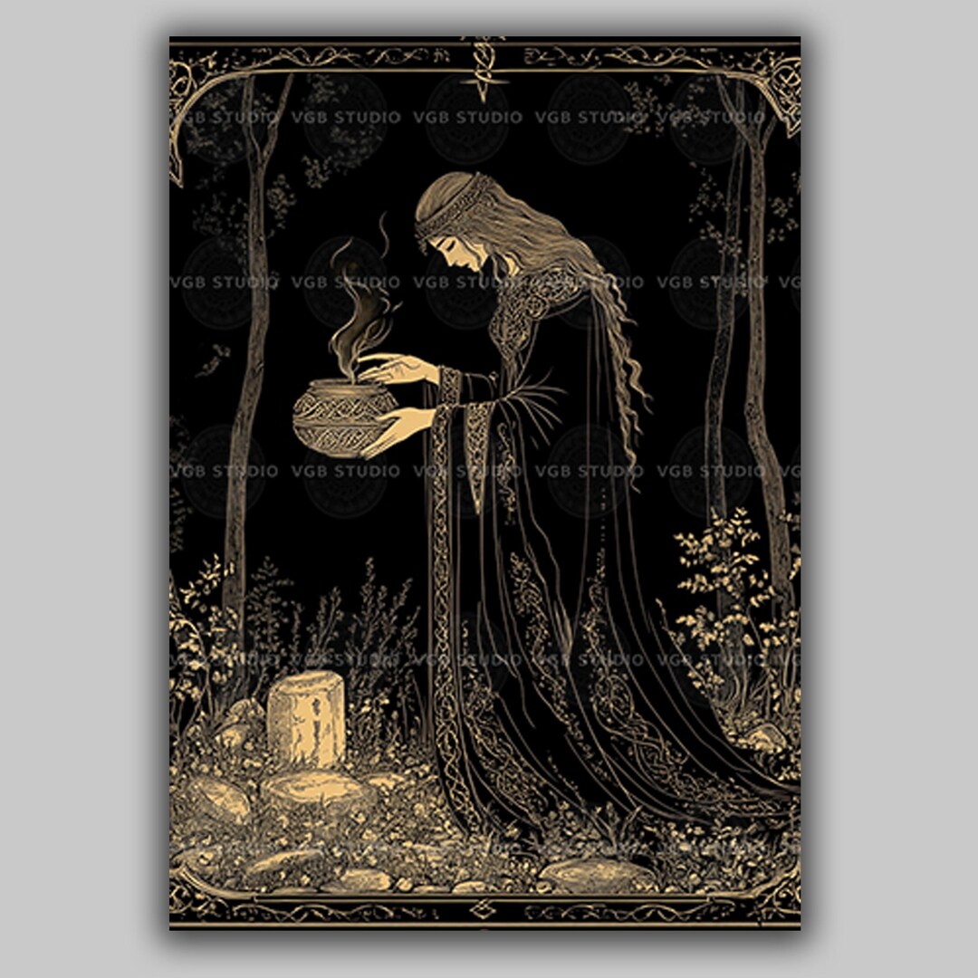 Ceridwen Art Print Welsh Goddess of Transformation Illustration ...