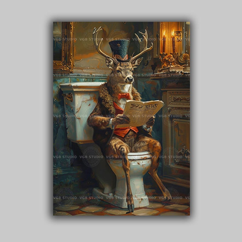 Victorian Stag Art Print - Etsy UK