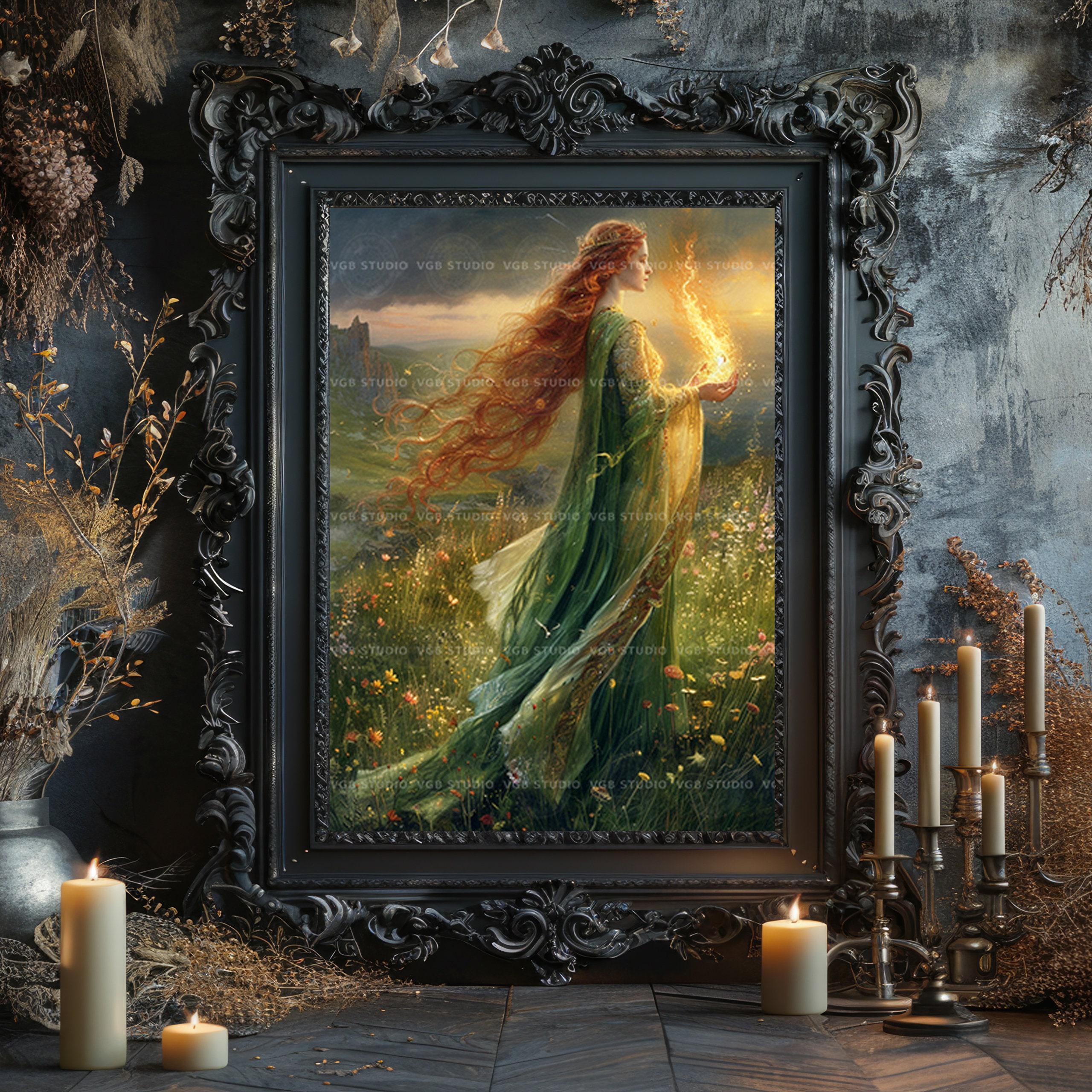 Brigid Celtic Goddess of Healing Print, Poetry Wisdom Deity Fine Art ...