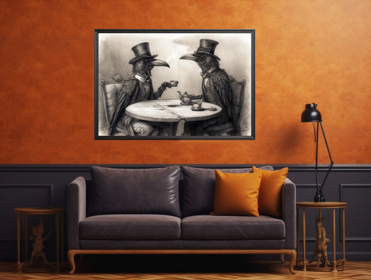 Gothic Raven Print Victorian Crow Poster Dark Academy Art - Etsy UK