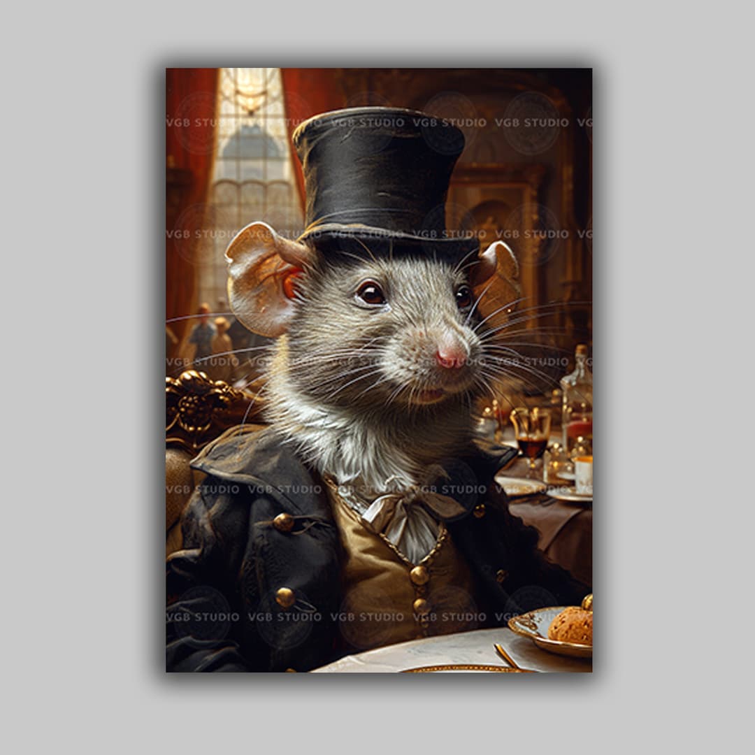 Gothic Rat Victorian Gentleman Mouse Poster Fine Art Print, Painting ...
