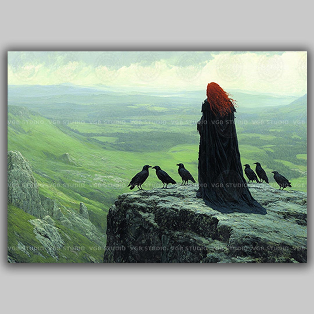 The Morrigan Celtic Goddess of War and Fate, Mythological Raven Queen ...