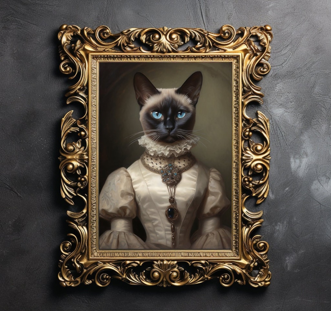 Siamese Cat Gothic Victorian Portrait Classy Cat Goth Vintage - Etsy