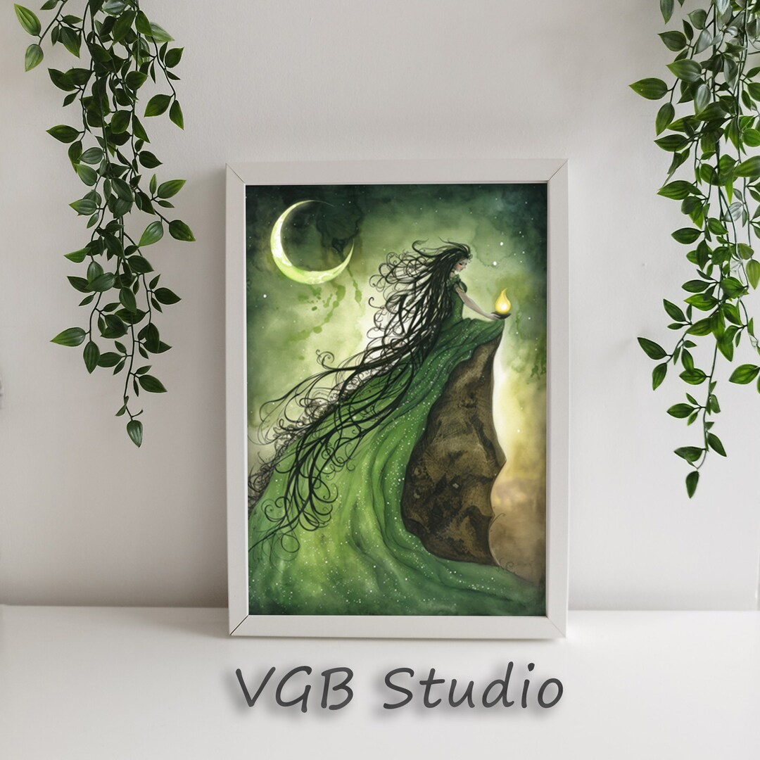 Brigid Celtic Goddess of Poetry, Awen Inspiration, Celtic Muse, Moon ...