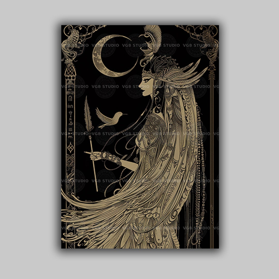 Egyptian Goddess Isis Art Nouveau Moon and Magic Fine Art Giclee ...