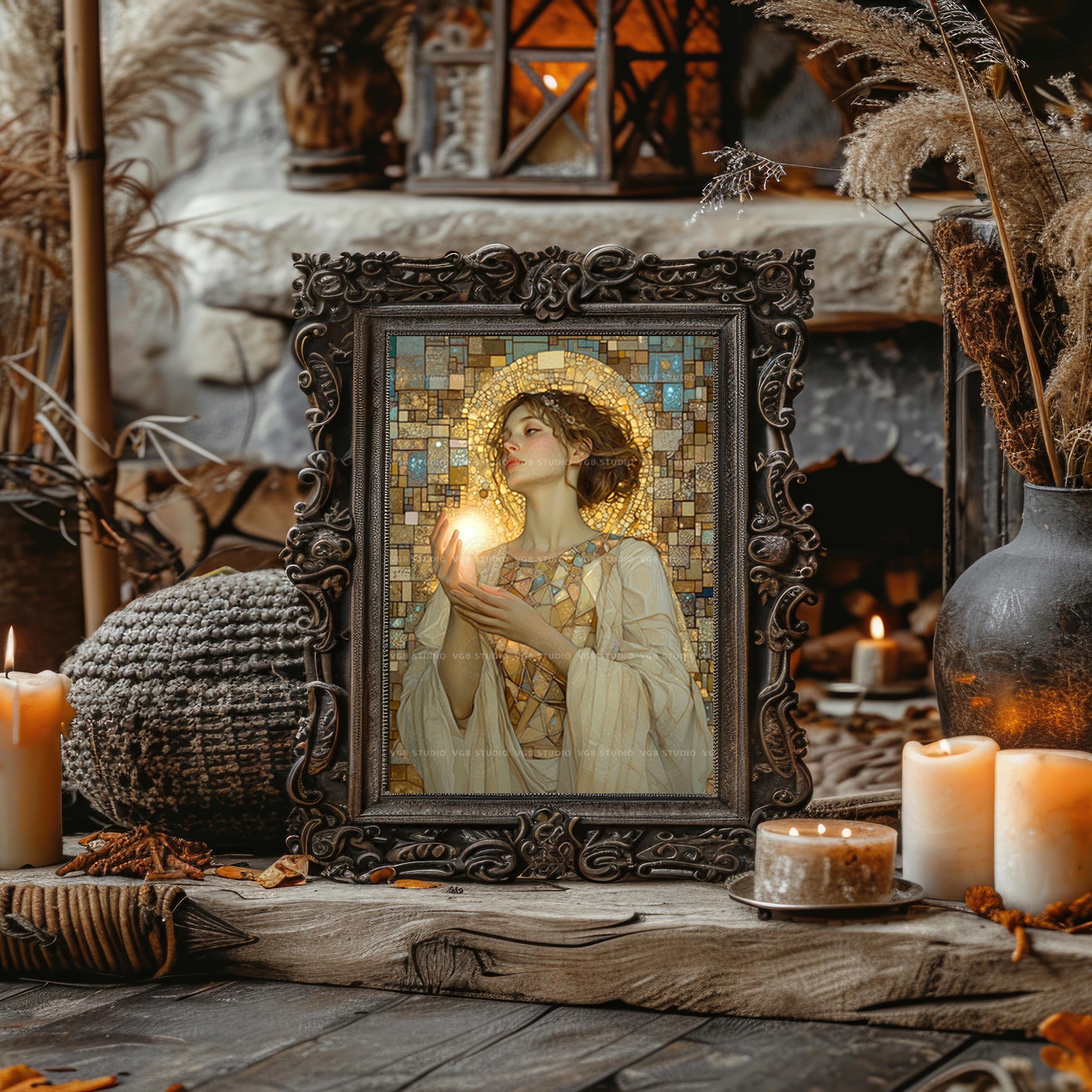 Sophia Art Print Goddess of Wisdom Mosaic Wall Art Divine Feminine ...