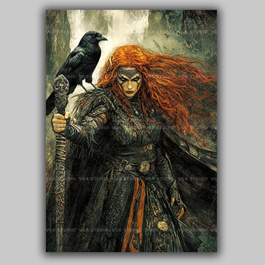 The Morrigan Wall Art, Celtic Goddess of Battle and Prophecy, Raven ...