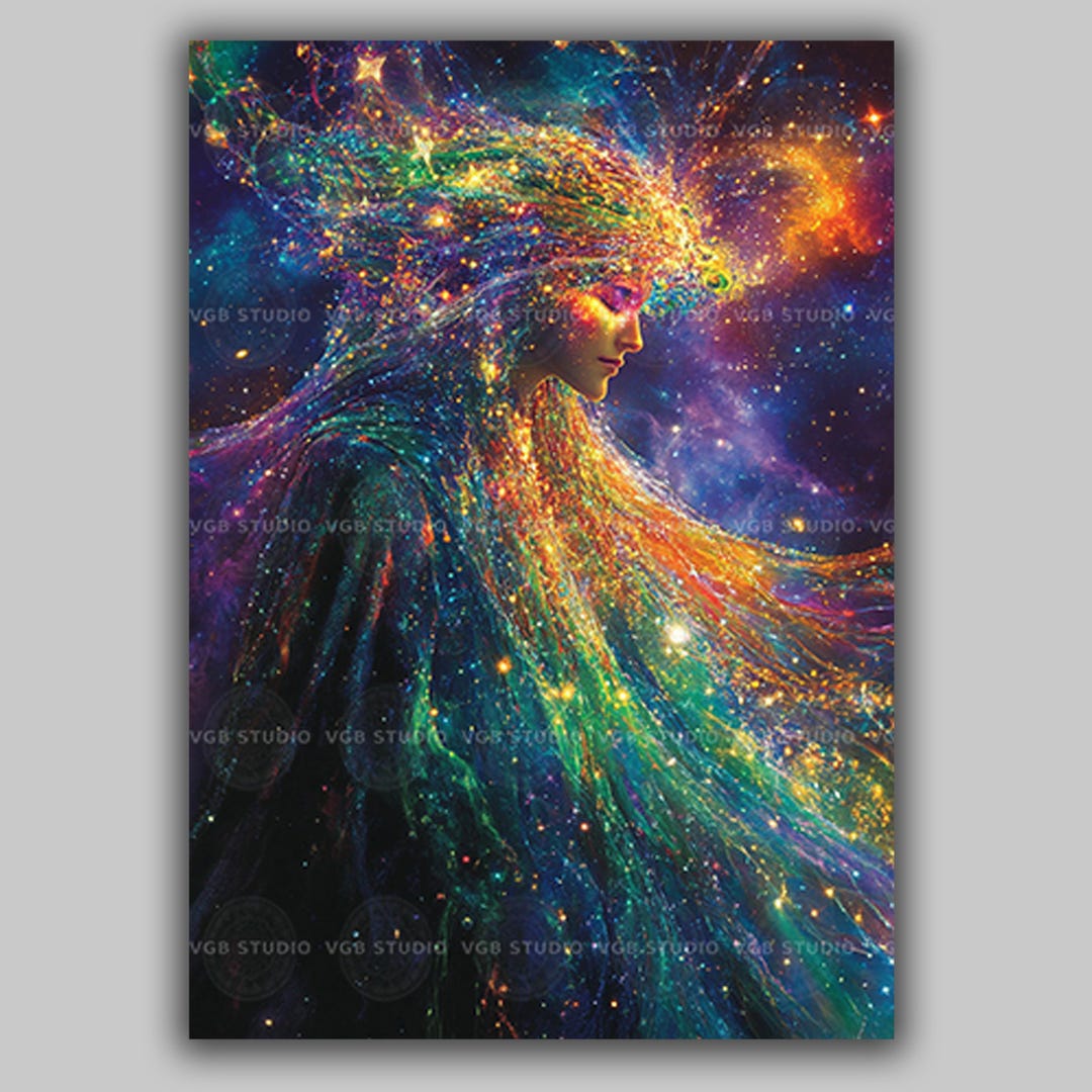 Arianrhod Celtic Goddess of Stars and Cosmos Art Print, Ethereal ...