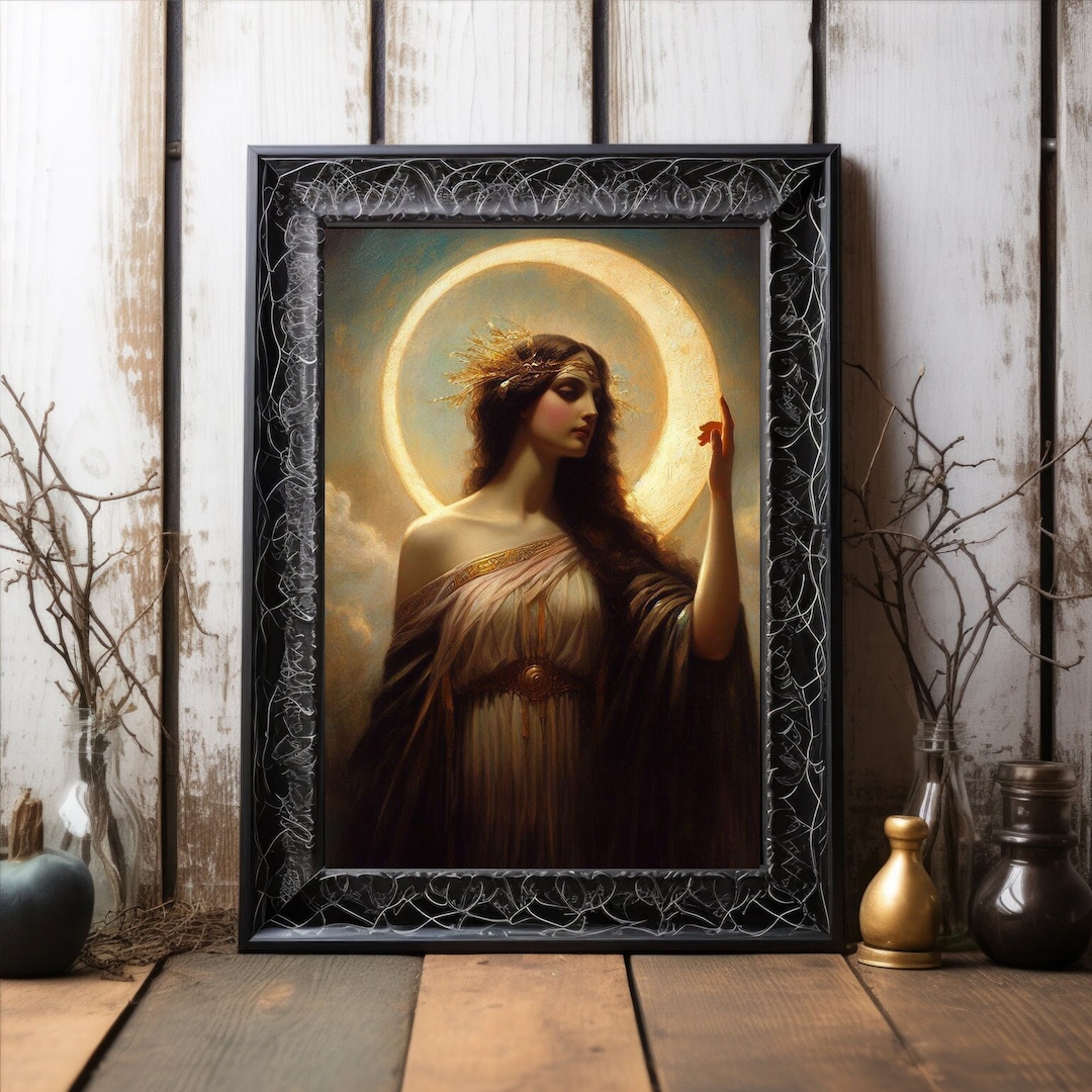 Moon Goddess Hecate Classic Painting Print, Celestial Fine Art Print ...
