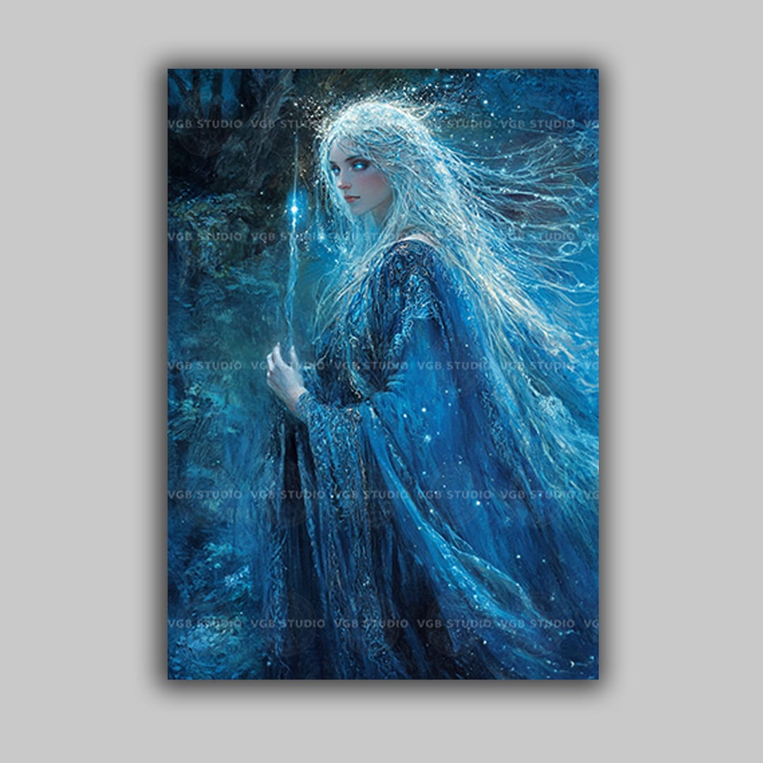 Arianrhod Art Print Celtic Goddess Wall Decor Starry Night Magic Moon ...