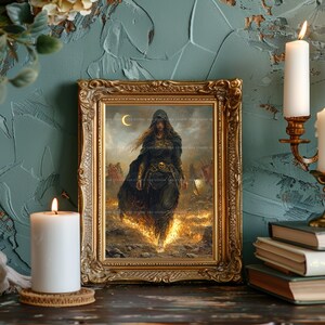 Andraste Celtic Warrior Goddess Art Print Pagan Wall Decor Dark ...