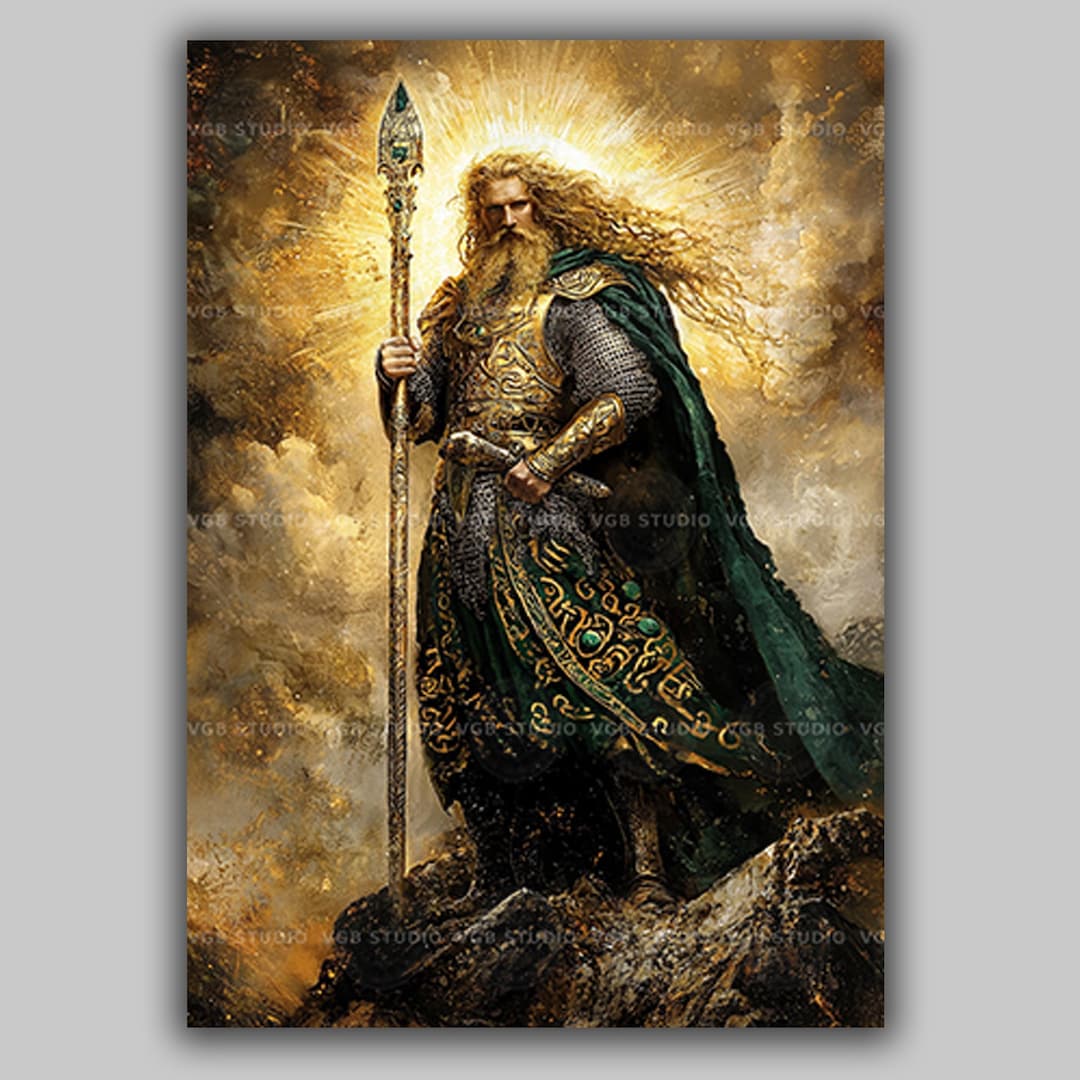 Lugh Celtic God of Light and Mastery Art Print, Epic Portrait of ...