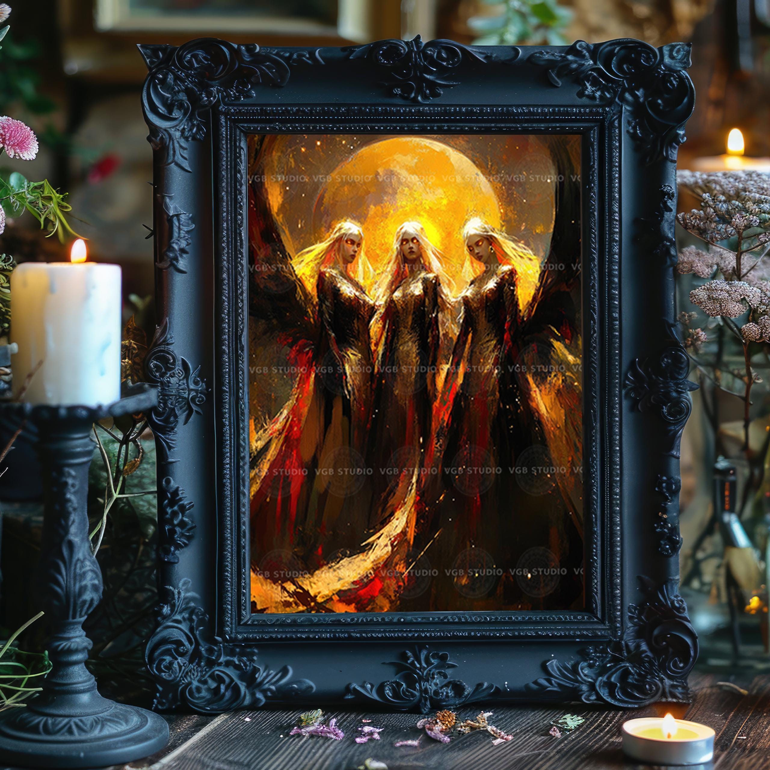 The Furies Art Print Greek Mythology Erinyes Wall Decor Dark Goddess ...