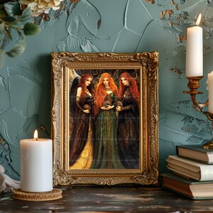 The Morrigan Art Print | Celtic Triple Goddess Macha Badb Nemain Red ...